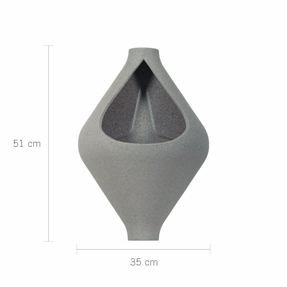 Vaso de Parede Componível Gota 35cm Cinza Japi Studio | Astra - astrasa