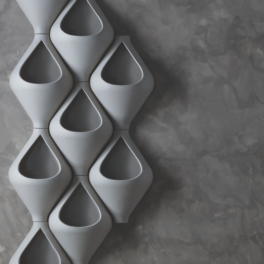 Vaso de Parede Componível Gota 35cm Cinza Japi Studio | Astra - astrasa