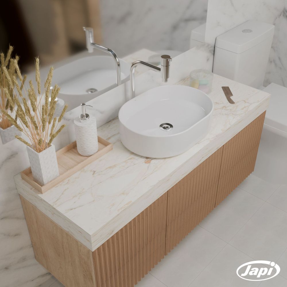 Cuba Apoio Sottile Oval Branca Brilhante Japi | Astrac - astrasa