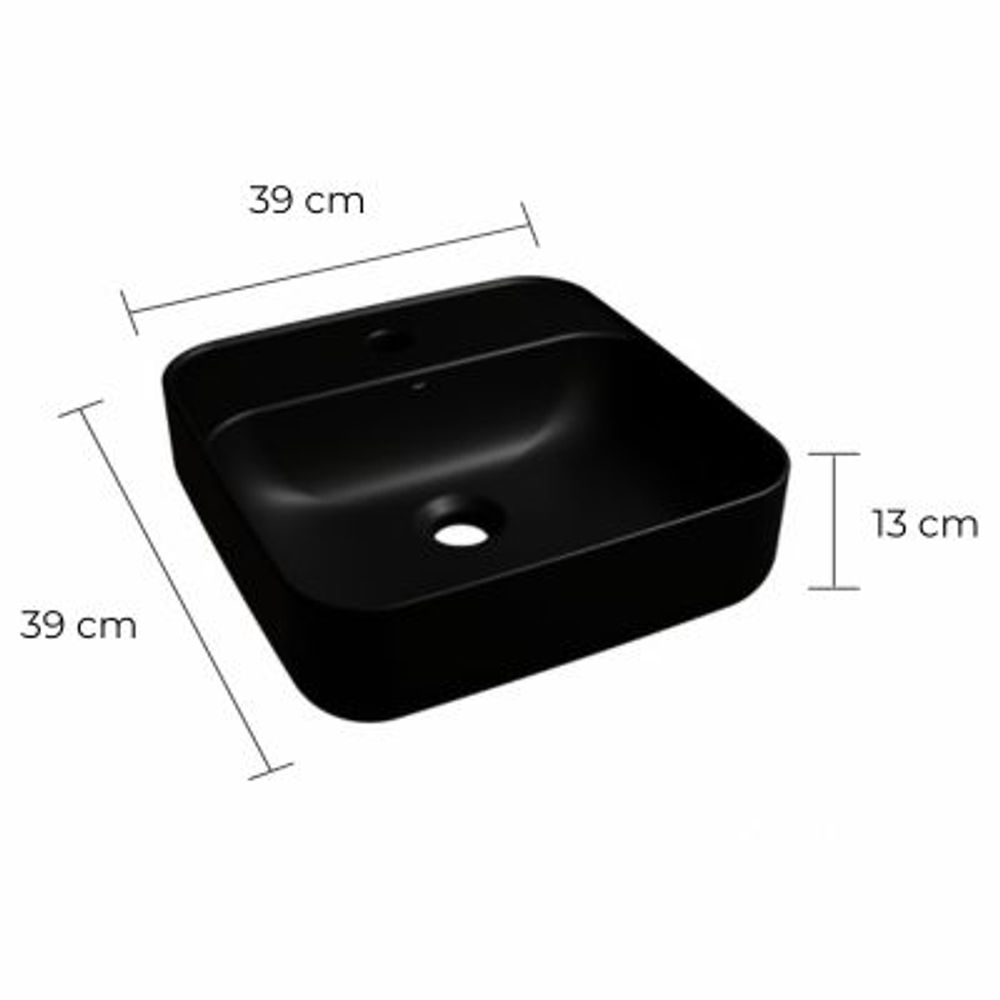 Cuba Apoio Sottile Quadrada com Mesa Preto Fosco Japi | Astra - astrasa