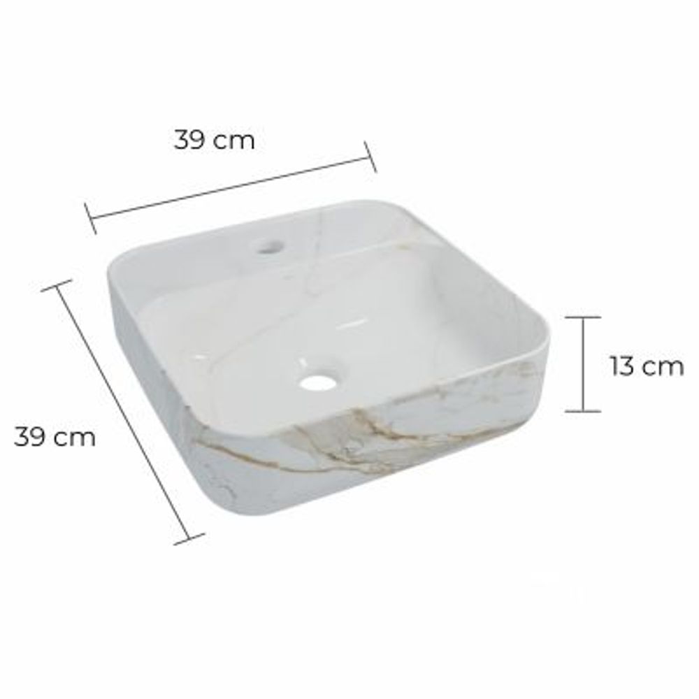 Cuba Apoio Sottile Quadrada com Mesa Calacatta Gold Japi | Astra - astrasa